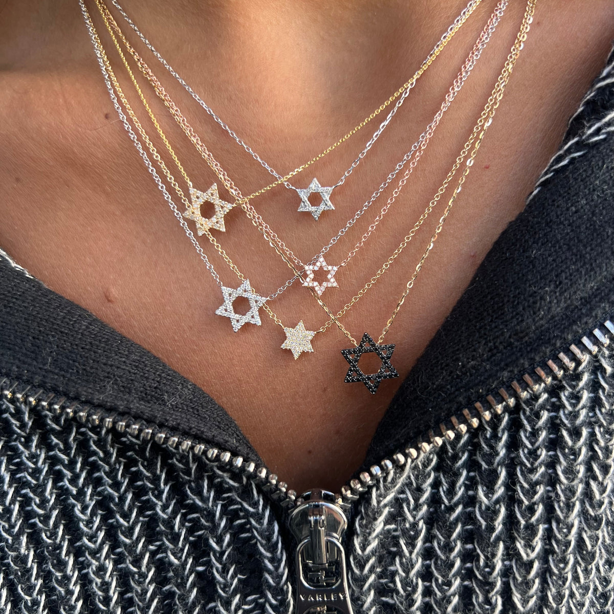 Small Closed Diamond Magen David Chain Necklace – Velvet Box Jewels
