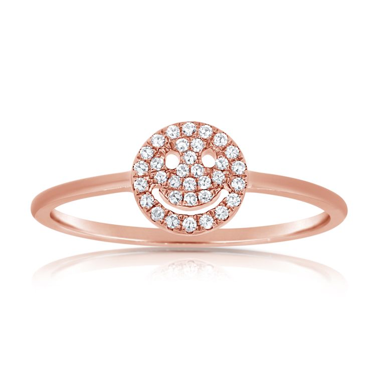 Pave Diamond Smiley Ring – Velvet Box Jewels