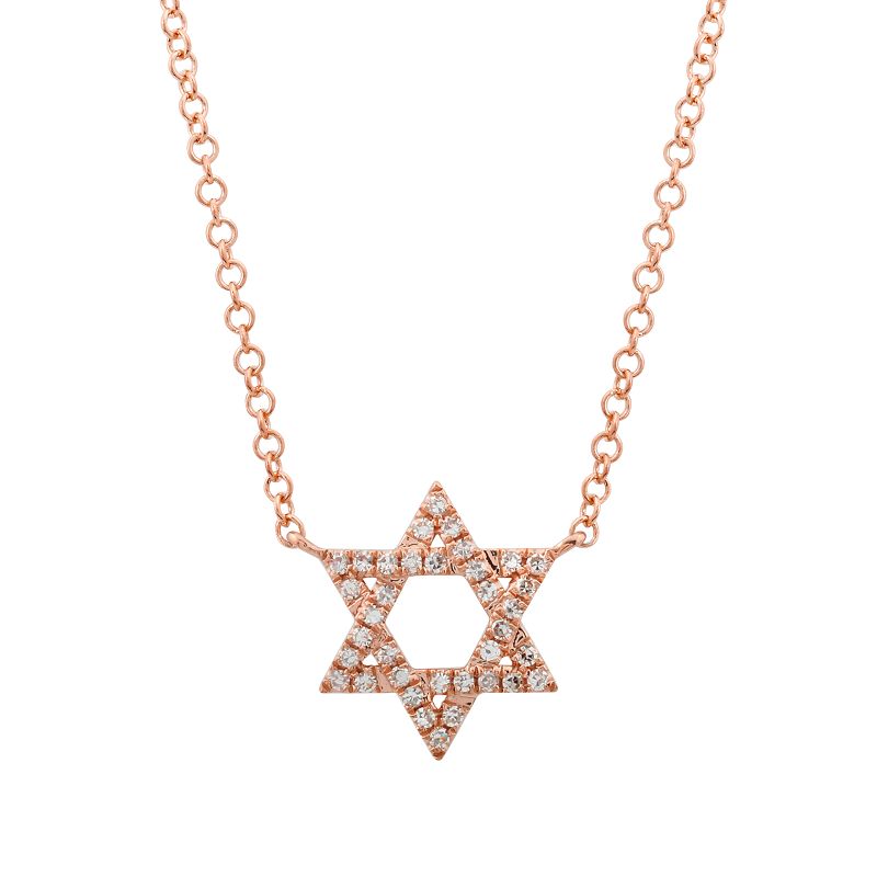 Small Dainty Diamond Magen David Chain Necklace – Velvet Box Jewels