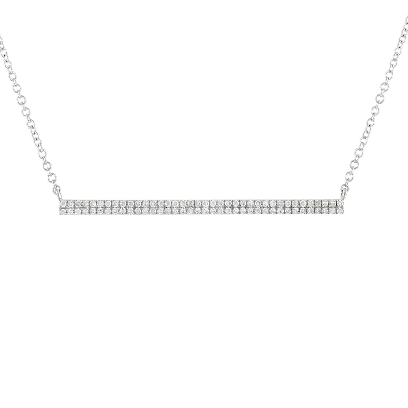 2 Row Pave Diamond Bar Necklace – Velvet Box Jewels